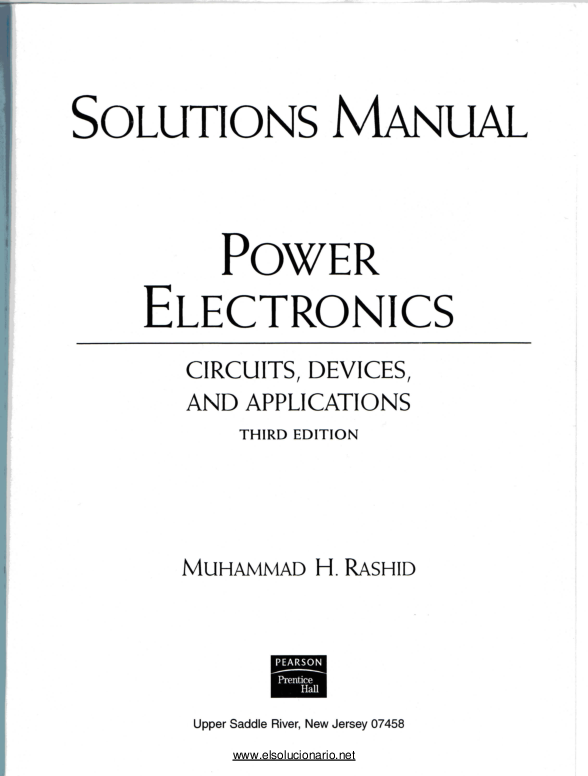 (PDF) Power power electronics (solution manual) by M.H.Rashid