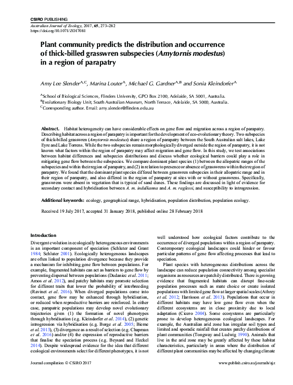 (PDF) Plant community predicts the distribution and occurrence of thick ...