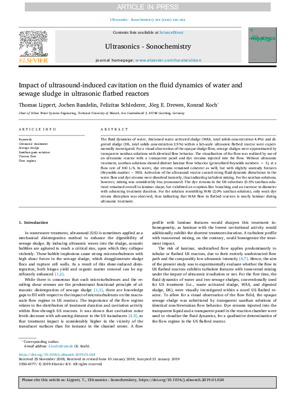 (PDF) Impact of ultrasound-induced cavitation on the fluid dynamics of ...