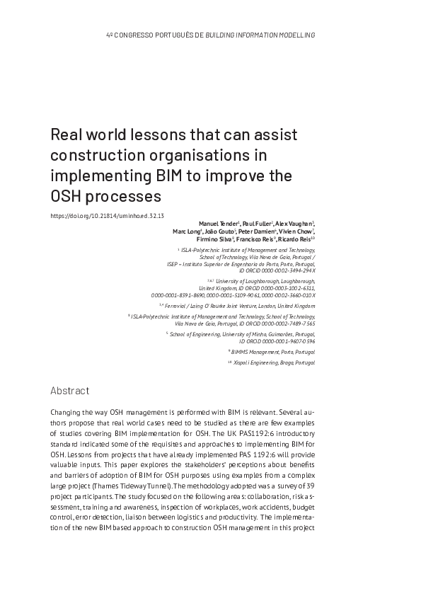 (PDF) Real world lessons that can assist construction organisations in implementing BIM to ...
