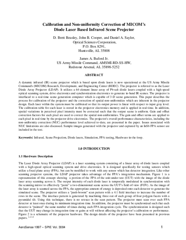 (PDF) Calibration and nonuniformity correction of MICOM's diode-laser ...