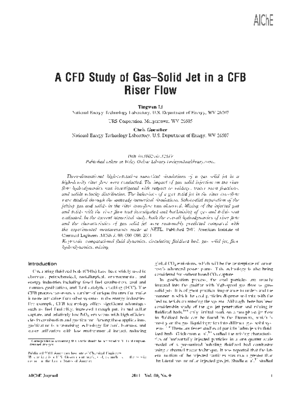 (PDF) A CFD study of gas-solid jet in a CFB riser flow