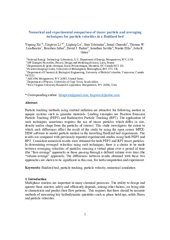 Pdf Numerical And Experimental Comparison Of Tracer Particle And