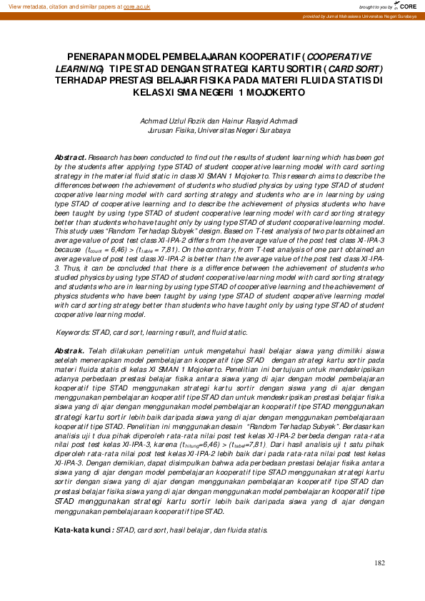 (PDF) Penerapan Model Pembelajaran Kooperatif (Cooperative Learning ...