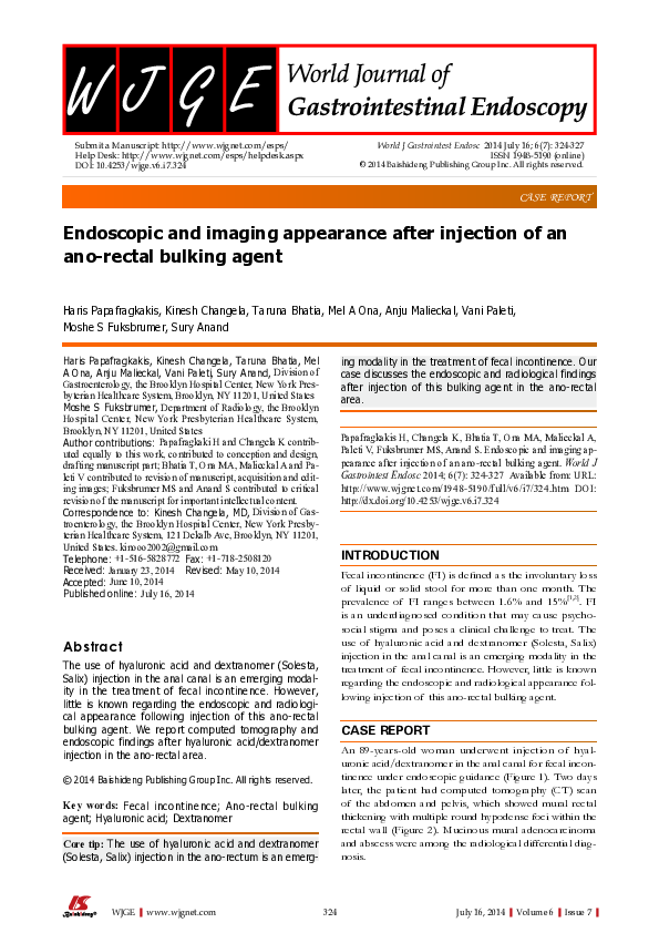 (PDF) Endoscopic and imaging appearance after injection of an ano ...