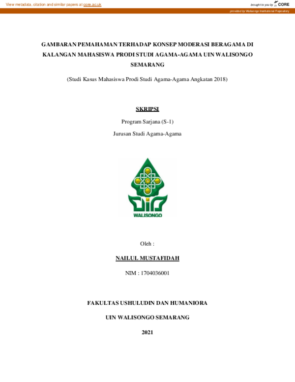(PDF) Gambaran pemahaman terhadap konsep moderasi beragama di kalangan ... (PDF) Gambaran pemahaman terhadap konsep moderasi beragama di kalangan ...