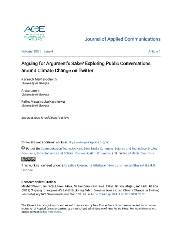 (PDF) Arguing for Argument’s Sake? Exploring Public Conversations ...