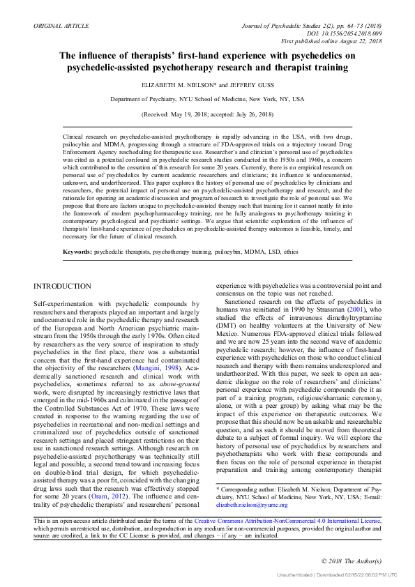 (PDF) The influence of therapists’ first-hand experience with ...