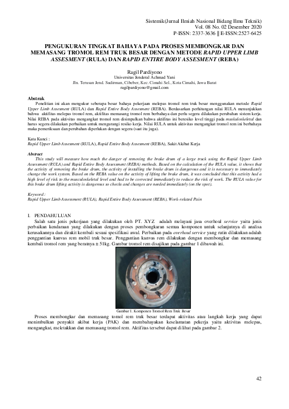 (PDF) Pengukuran Tingkat Bahaya Pada Proses Membongkar Dan Memasang ...