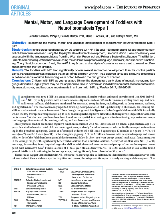 (PDF) Mental, Motor, and Language Development of Toddlers with ...