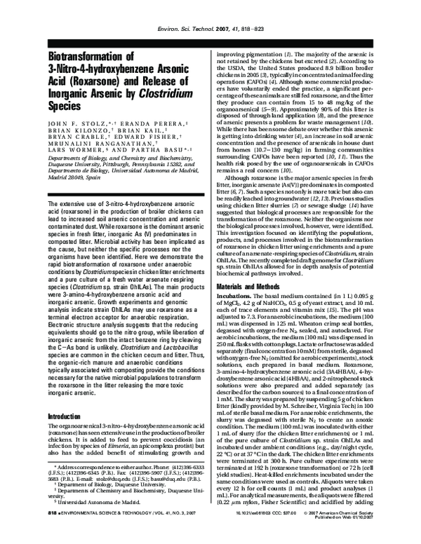 (PDF) Biotransformation of 3-Nitro-4-hydroxybenzene Arsonic Acid ...