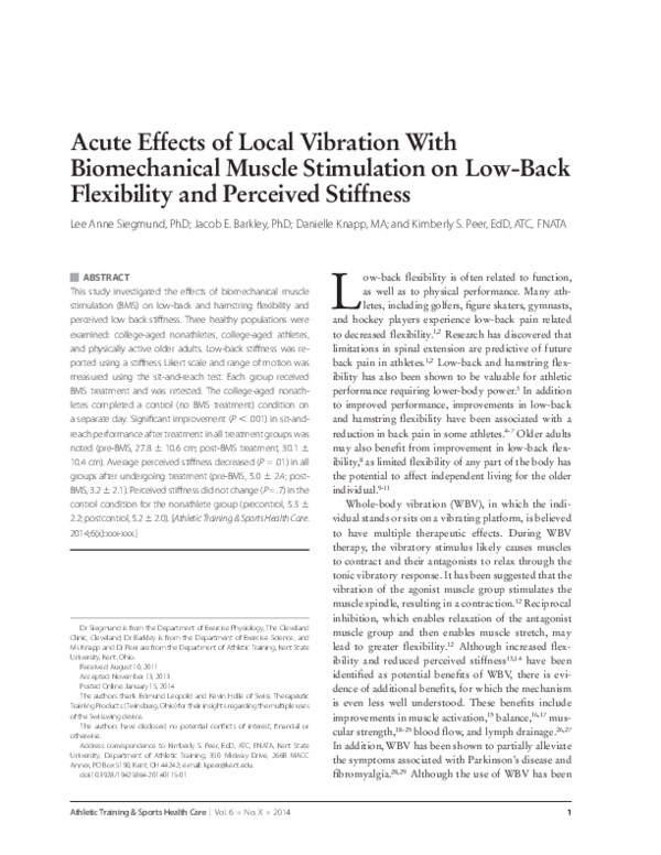 (PDF) Acute Effects of Local Vibration With Biomechanical Muscle ...