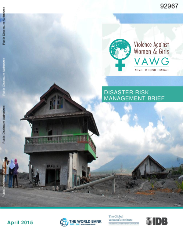 (PDF) Violence Against Women and Girls: Disaster Risk Management Brief
