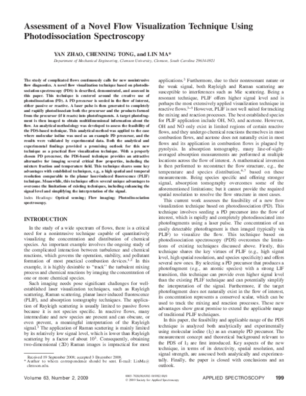 (PDF) Assessment of a Novel Flow Visualization Technique Using ...