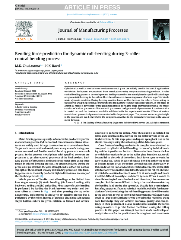(PDF) Bending force prediction for dynamic roll-bending during 3-roller ... (PDF) Bending force prediction for dynamic roll-bending during 3-roller ...
