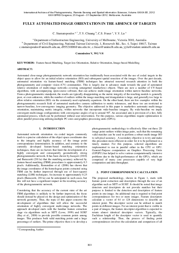 (PDF) Fully Automated Image Orientation in the Absence of Targets