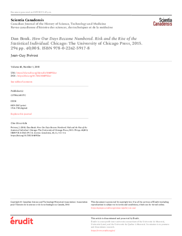 (PDF) How Our Days Became Numbered