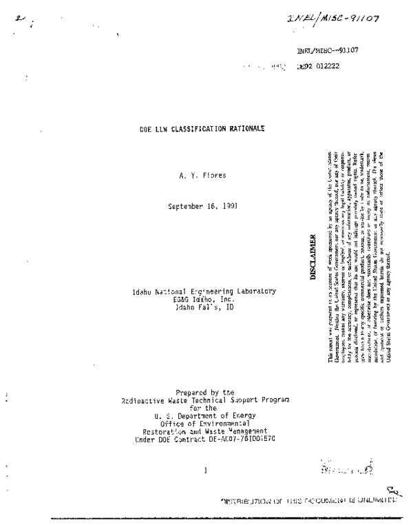 (PDF) DOE LLW classification rationale