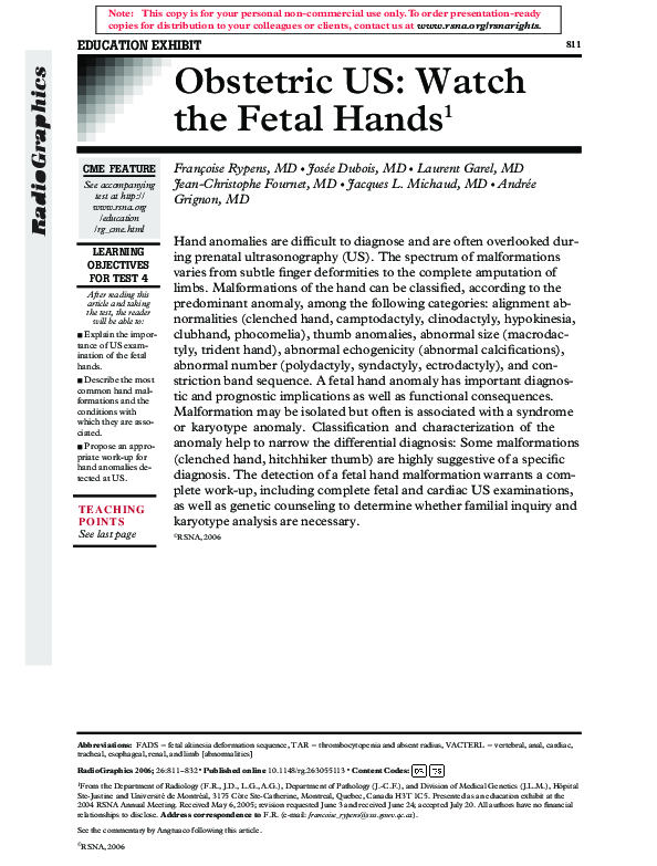(PDF) Obstetric US: Watch the Fetal Hands1