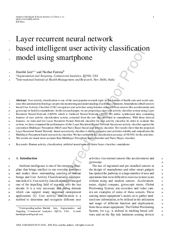 Pdf Layer Recurrent Neural Network Based Intelligent User Activity
