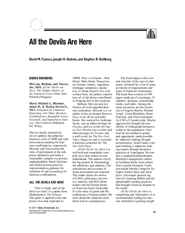 (PDF) All the devils are here