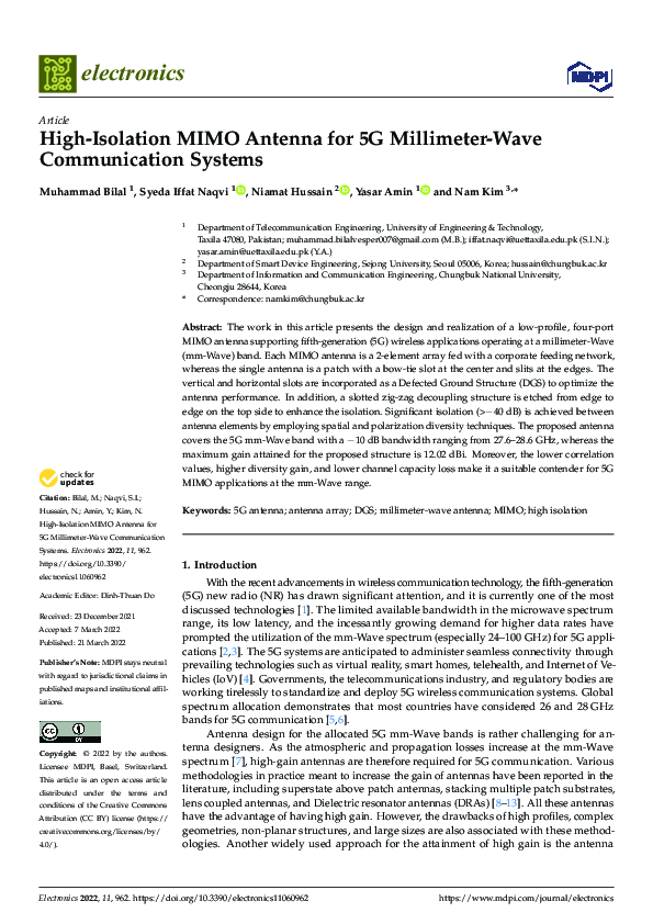 (PDF) High-Isolation MIMO Antenna for 5G Millimeter-Wave Communication ...
