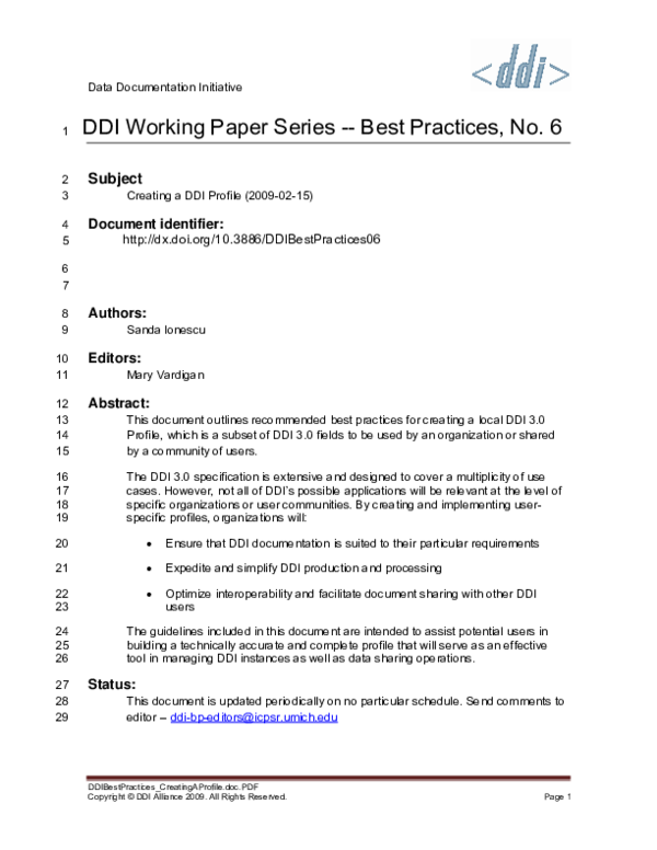 (PDF) Creating a DDI Profile
