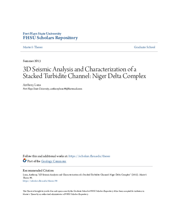(PDF) 3D Seismic Analysis and Characterization of a Stacked Turbidite ...
