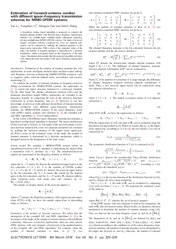 (PDF) Estimation of transmit-antenna number with different space–frequency transmission schemes ...