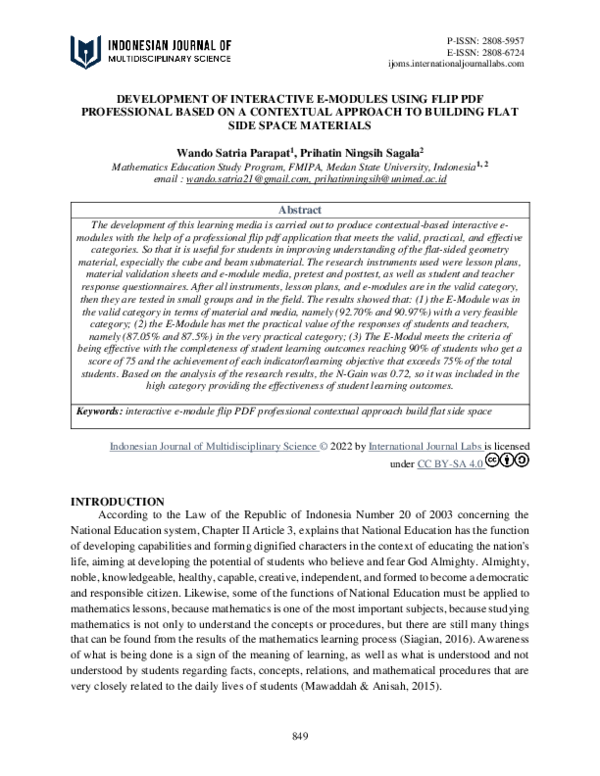 (PDF) Development of Interactive E-Modules Using Flip PDF Professional ...