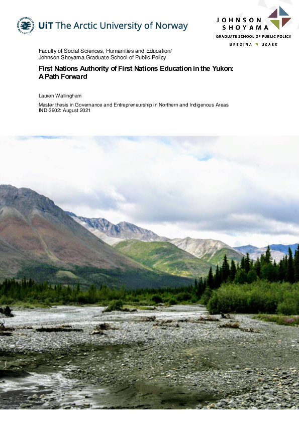 (PDF) First Nations Authority of First Nations Education in the Yukon ...