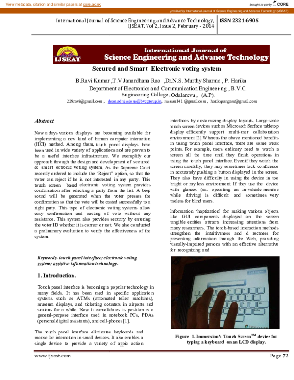 Pdf Secured And Smart Electronic Voting System