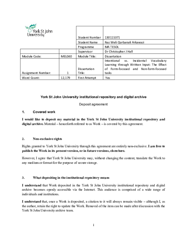 (PDF) Intentional vs. Incidental Vocabulary Learning through Written ...