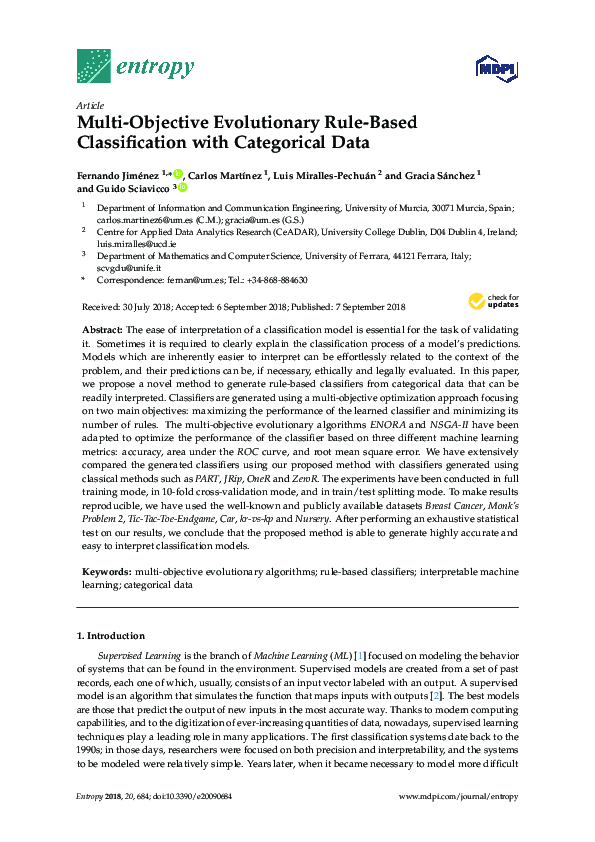 (PDF) Multi-Objective Evolutionary Rule-Based Classification with Categorical Data | Carlos ...