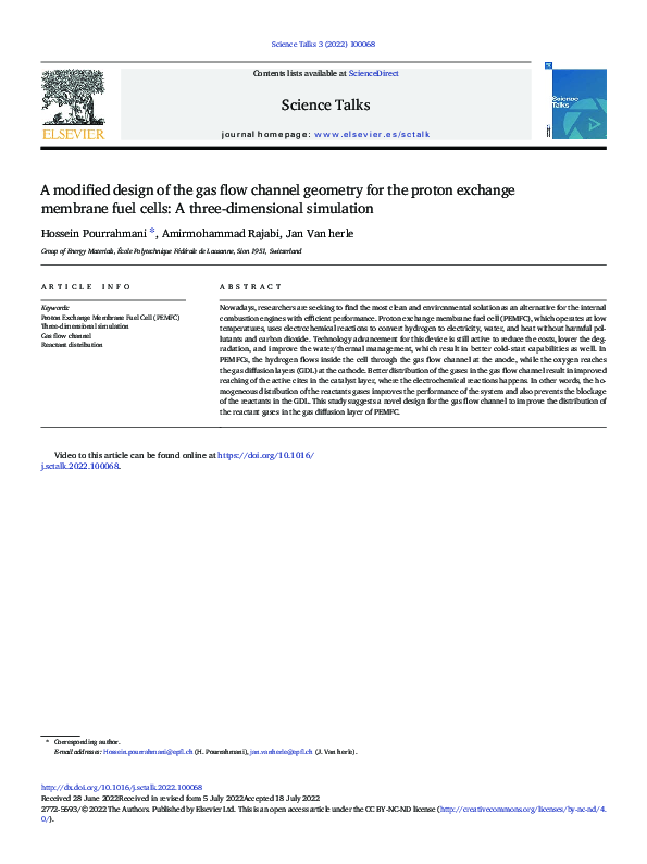 (PDF) A modified design of the gas flow channel geometry for the proton ...