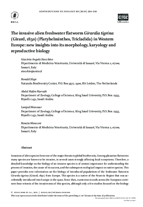 (PDF) The invasive alien freshwater flatworm Girardia tigrina (Girard ...