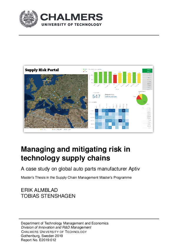 (PDF) Managing and mitigating risk in technology supply chains