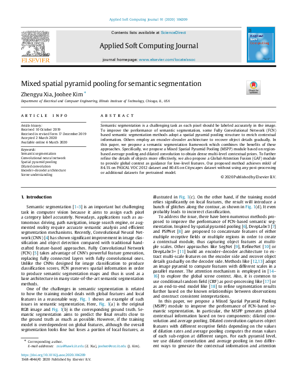 Pdf Mixed Spatial Pyramid Pooling For Semantic Segmentation