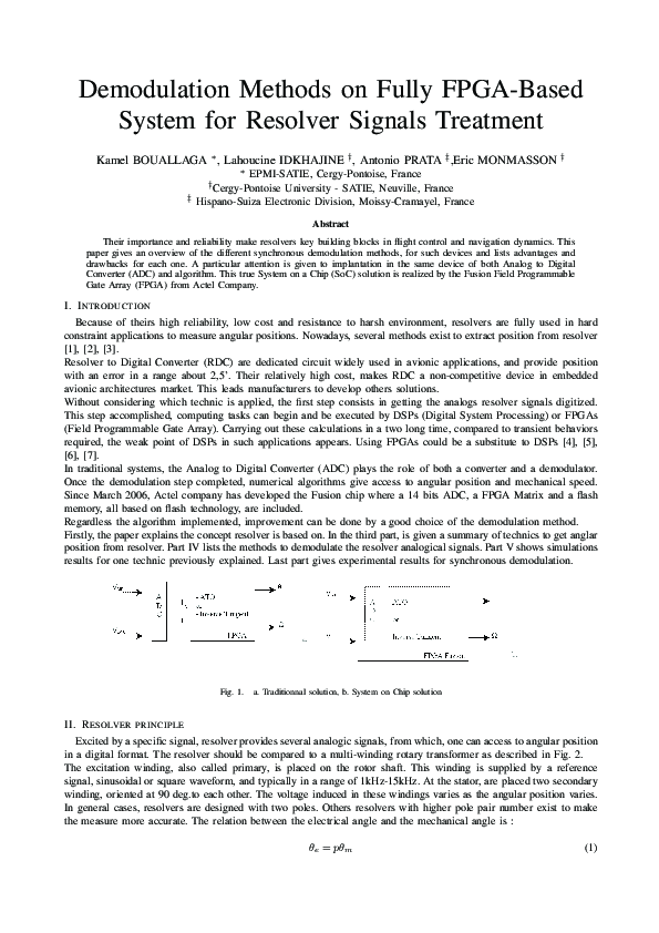 Pdf Demodulation Methods On Fully Fpga Based System For Resolver
