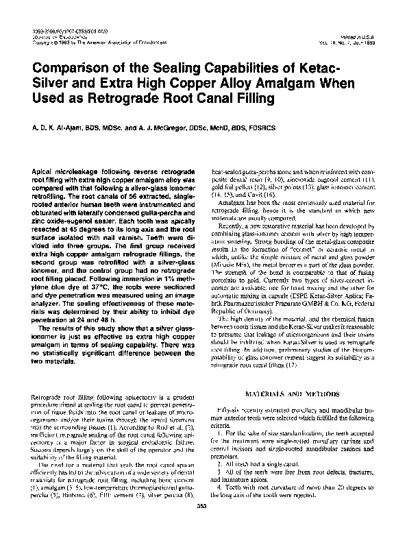 (PDF) Comparison of the sealing capabilities of ketac-silver and extra ...