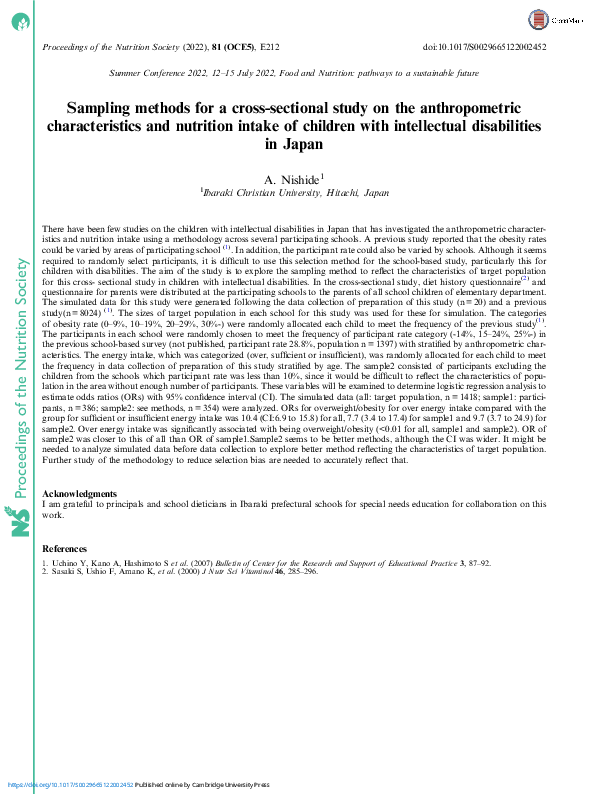 (PDF) Sampling methods for a cross-sectional study on the ...