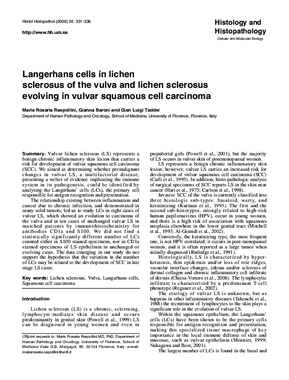 (PDF) Langerhans cells in lichen sclerosus of the vulva and lichen ...