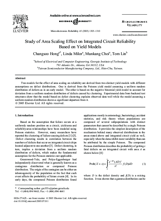 (PDF) Study of Area Scaling Effect on Integrated Circuit Reliability ...
