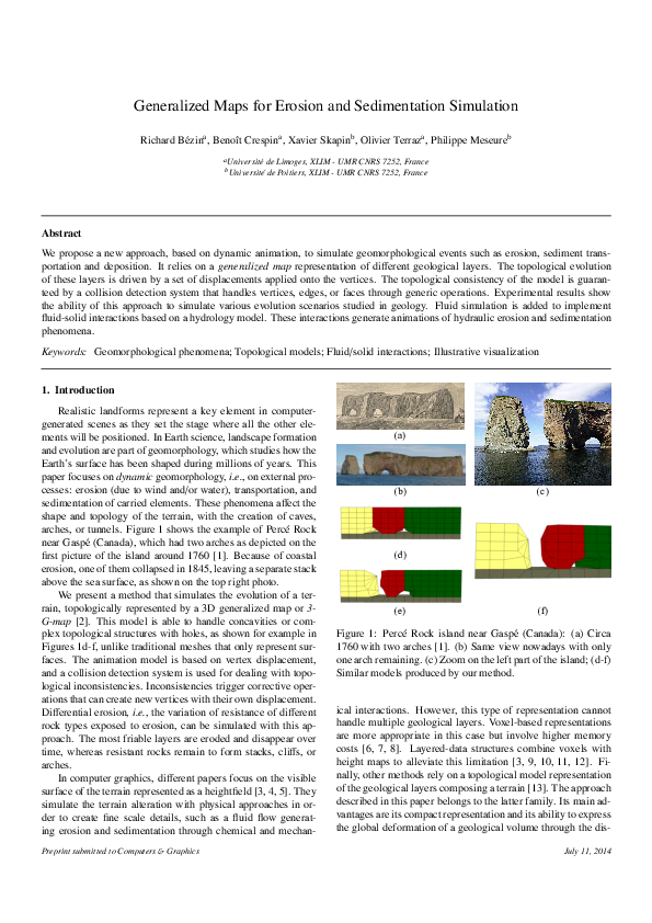 (PDF) Generalized maps for erosion and sedimentation simulation