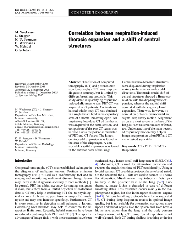 (PDF) Correlation between respiration-induced thoracic expansion and a shift of central structures