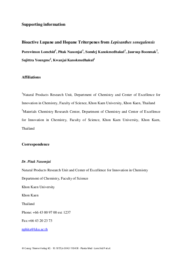 (PDF) Bioactive Lupane and Hopane Triterpenes from Lepisanthes senegalensis