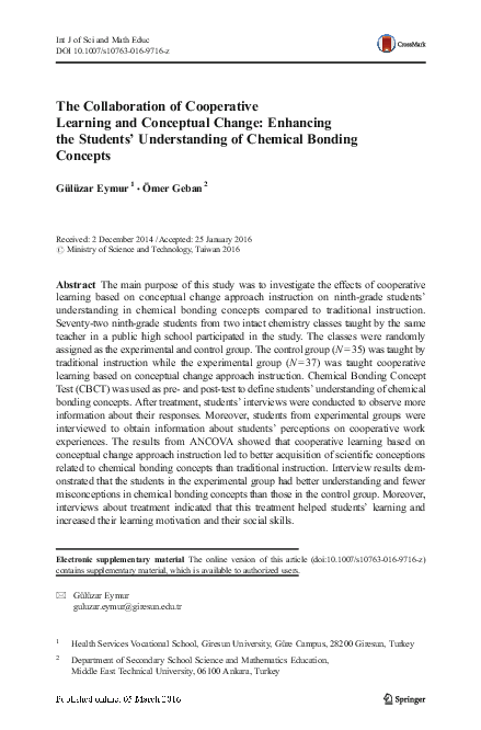 (PDF) The Collaboration of Cooperative Learning and Conceptual Change ...