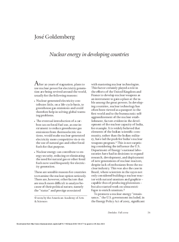 (PDF) Nuclear energy in developing countries