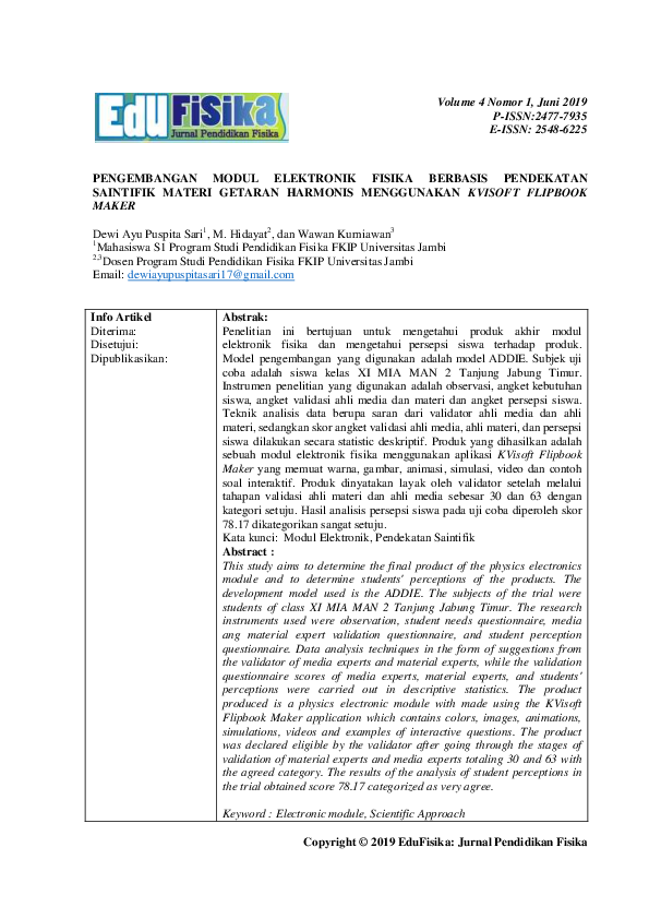 (PDF) Pengembangan Modul Elektronik Fisika Berbasis Pendekatan ...