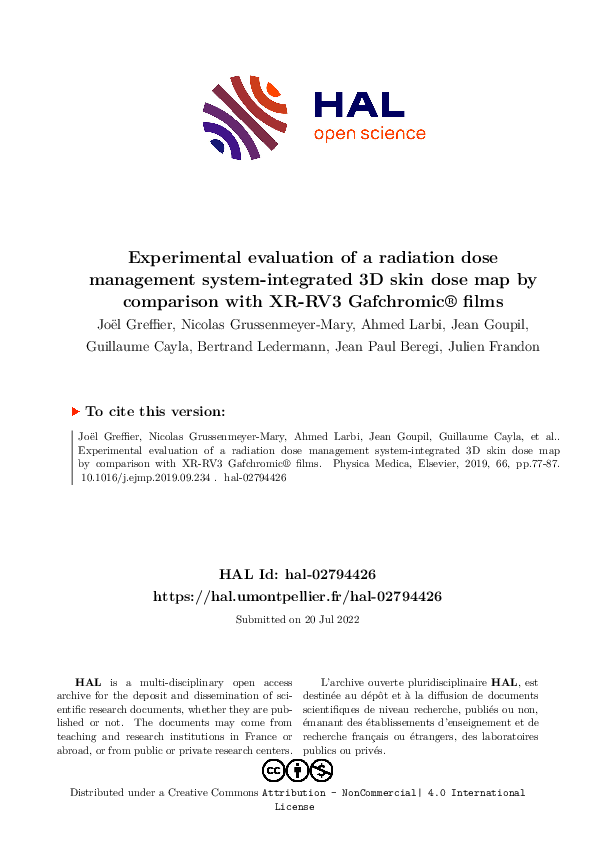 (PDF) Experimental evaluation of a radiation dose management system ...